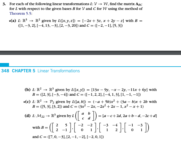 Solved 3. For each of the following linear transformations | Chegg.com