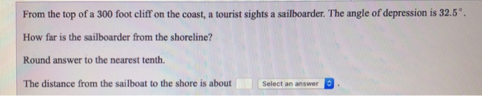 Solved From the top of a 300 foot cliff on the coast, a | Chegg.com