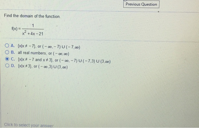 Solved Find the domain of the function. f(x) = 1/x^2 + 4x - | Chegg.com