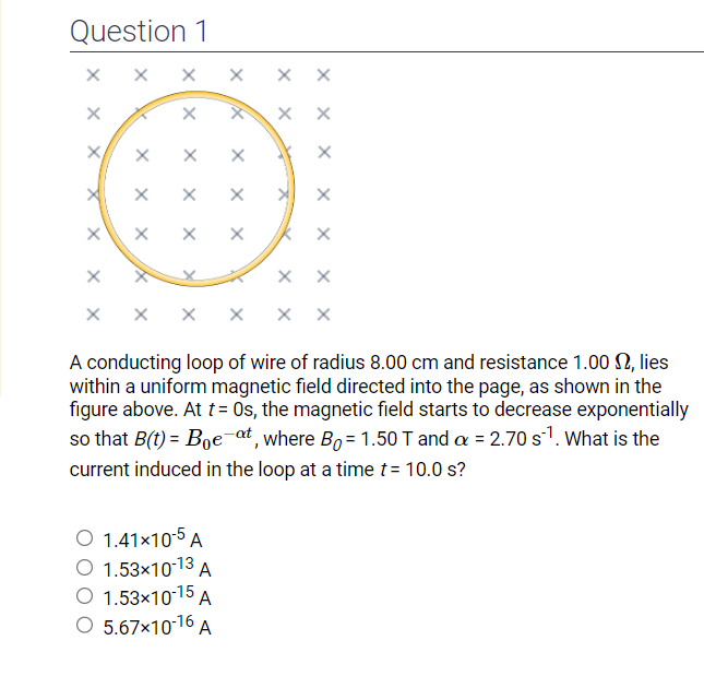 Solved A conducting loop of wire of radius 8.00 cm and | Chegg.com