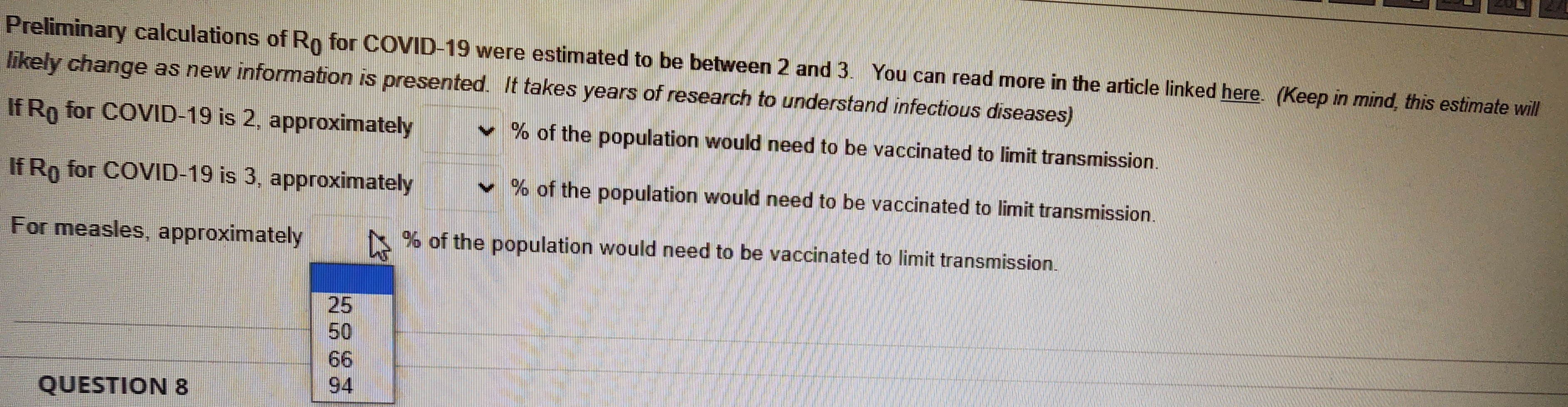 Solved Preliminary calculations of R0 for COVID-19 were | Chegg.com