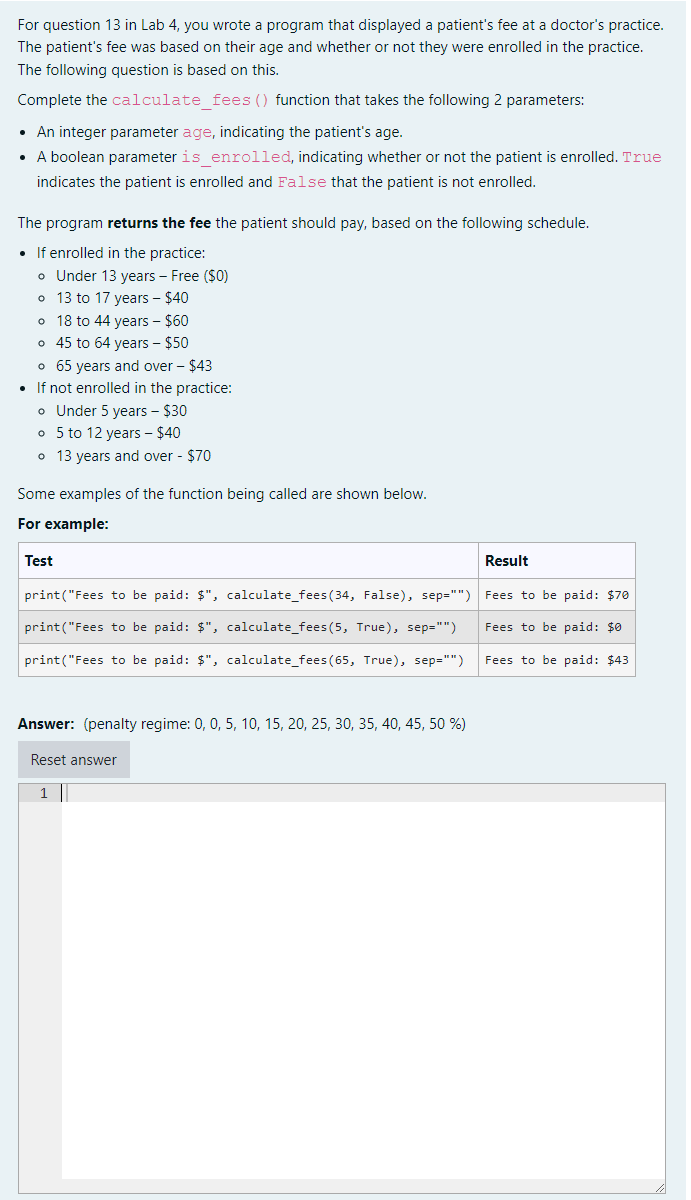 Solved For question 13 in Lab 4, you wrote a program that | Chegg.com