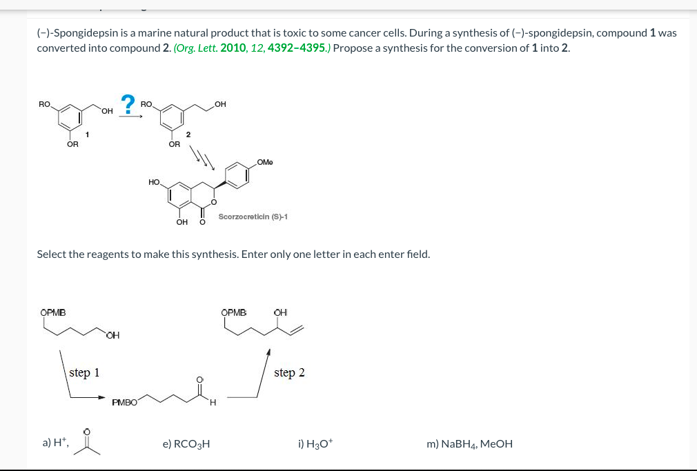 Solved OPMB OPMB OH OH step 1 step 2 FMBO H a) , e) RCO3H i) | Chegg.com