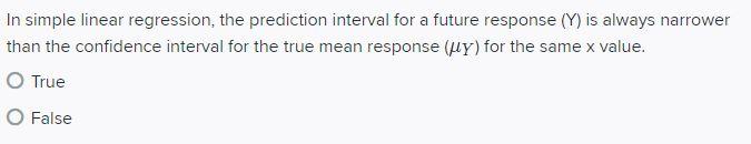 Solved In simple linear regression, the prediction interval | Chegg.com