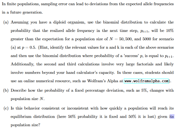In Finite Populations Sampling Error Can Lead To