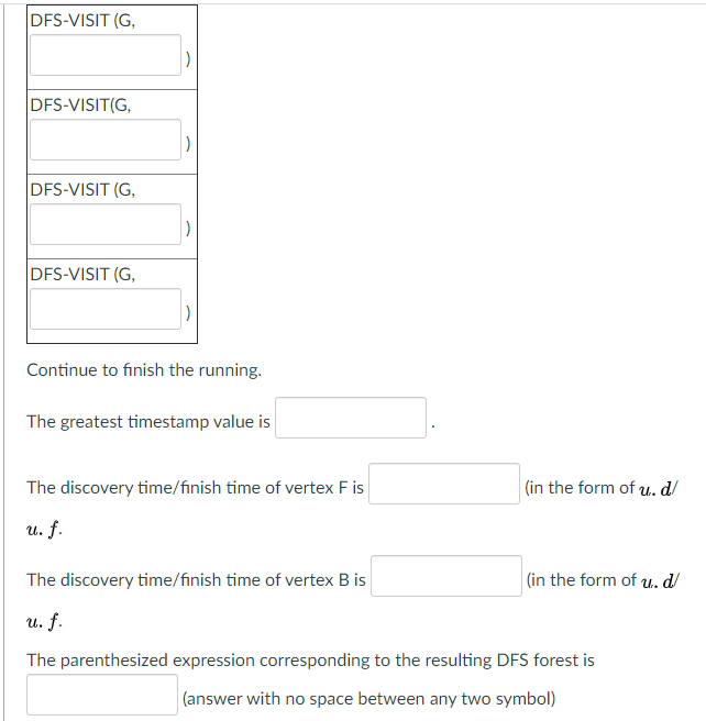 5 3 7 3 Consider the DFS procedure that includes DFS | Chegg.com