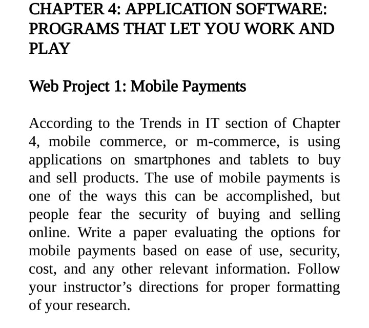 Solved CHAPTER 4: APPLICATION SOFTWARE: PROGRAMS THAT LET | Chegg.com