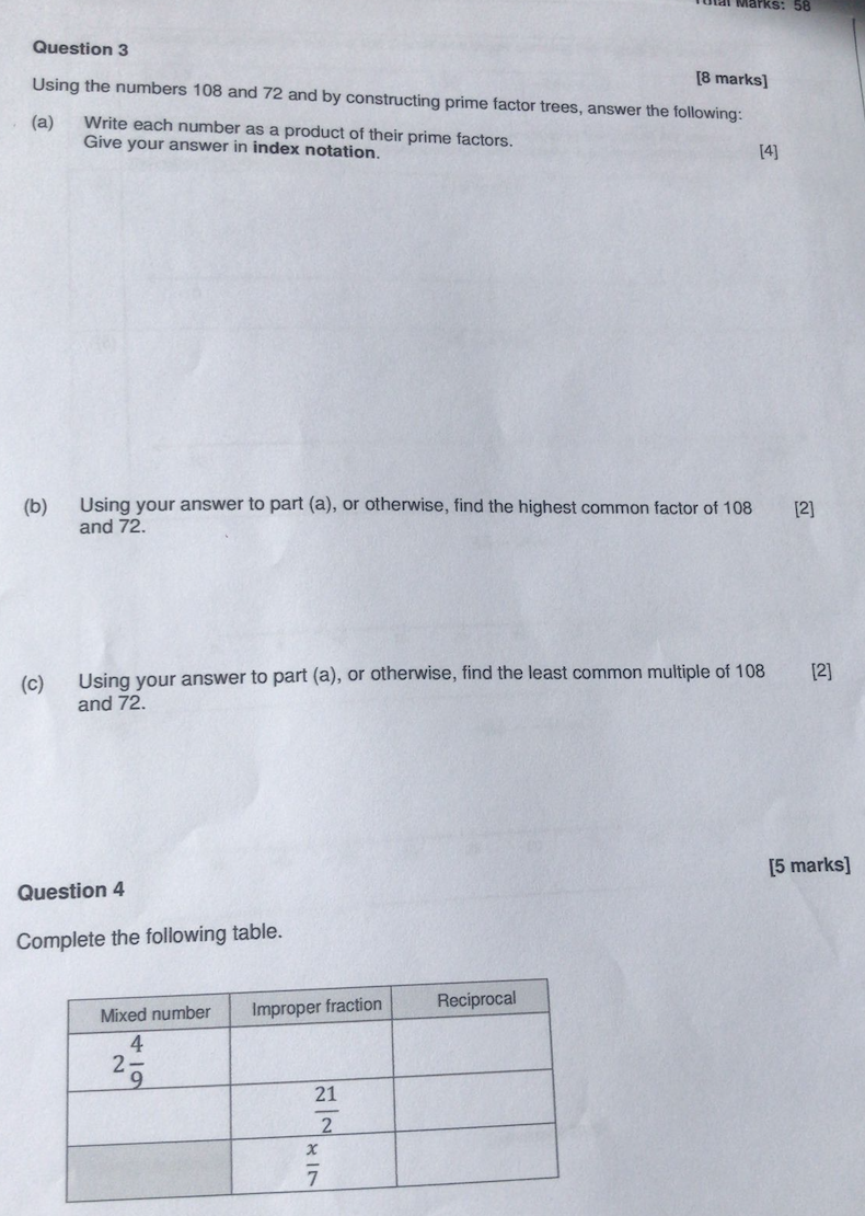 Solved Marks: 58 Question 3 [8 marks] Using the numbers 108 | Chegg.com
