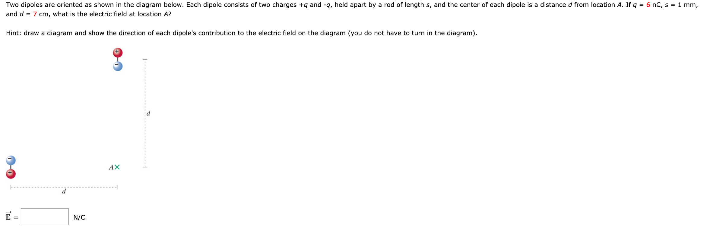 Solved Two dipoles are oriented as shown in the diagram | Chegg.com