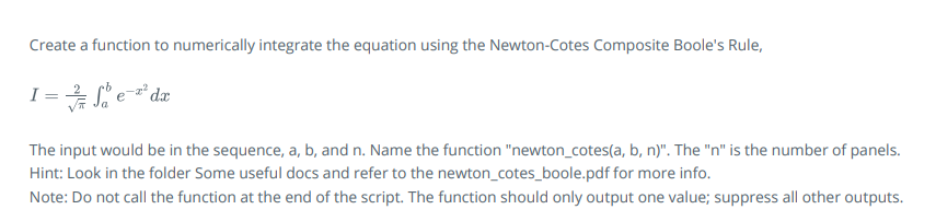 Create a function to numerically integrate the | Chegg.com