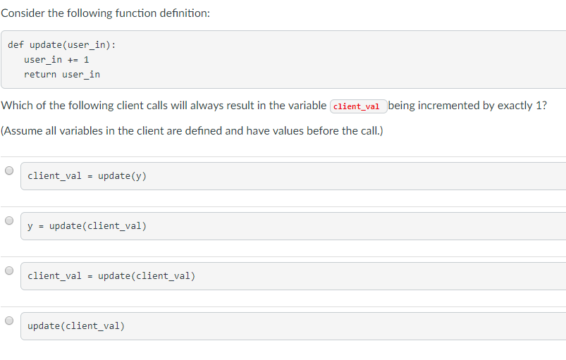 Solved Consider the following function definition def | Chegg.com