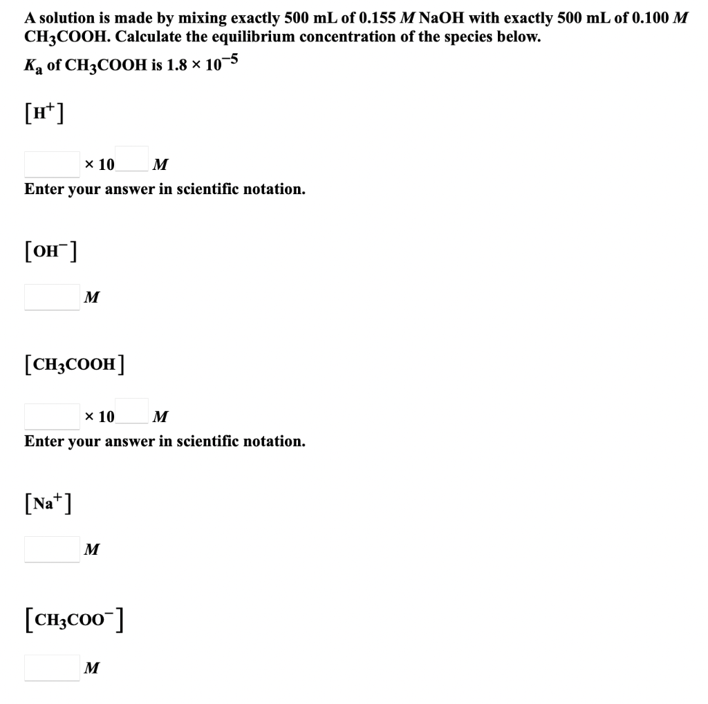 Solved A solution is made by mixing exactly 500 mL of 0.155 | Chegg.com