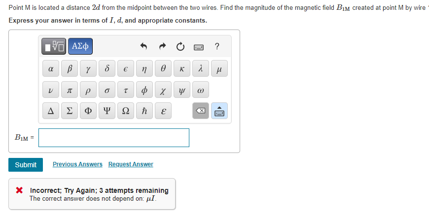 Solved Point M is located a distance 2d from the midpoint | Chegg.com