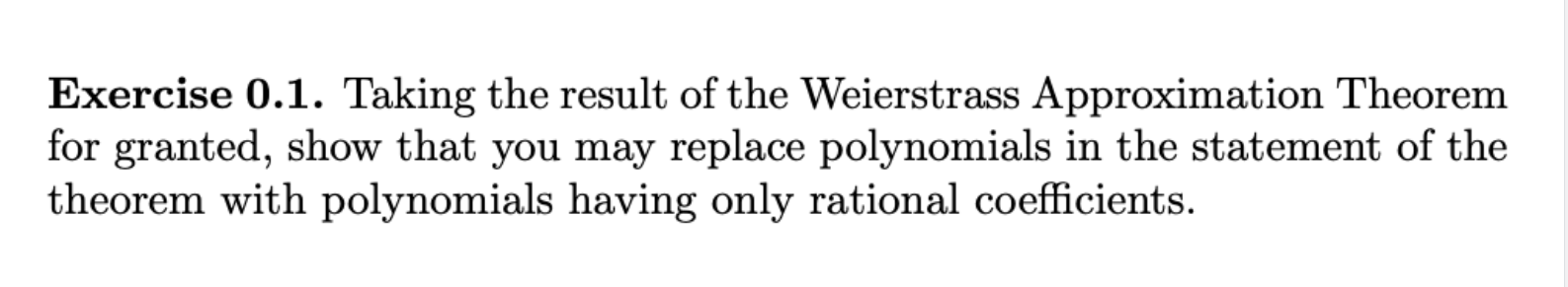 Solved Exercise 0 1 Taking The Result Of The Weierstrass