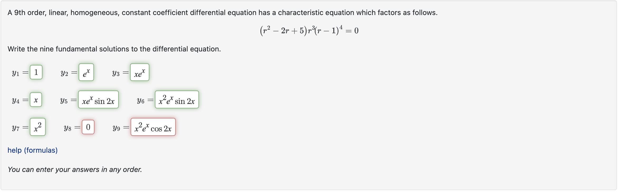Solved (r2−2r+5)r3(r−1)4=0 Write the nine fundamental | Chegg.com