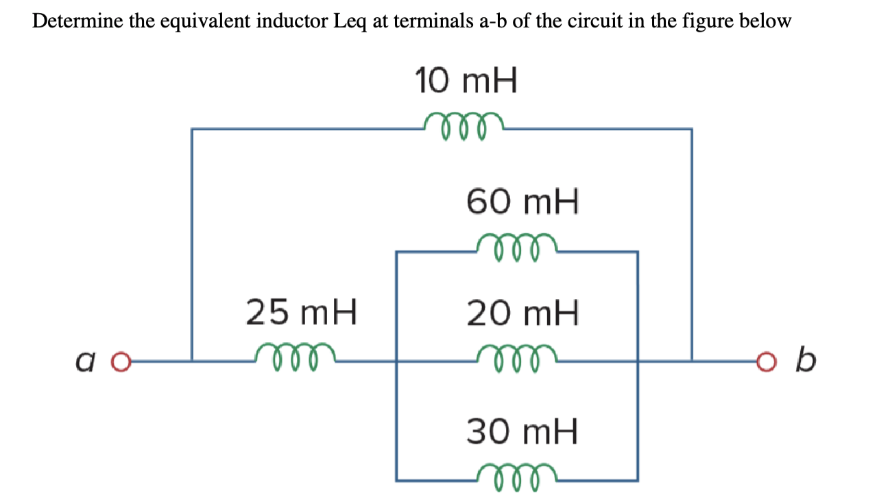 Solved Determine the equivalent inductor Leq at terminals | Chegg.com