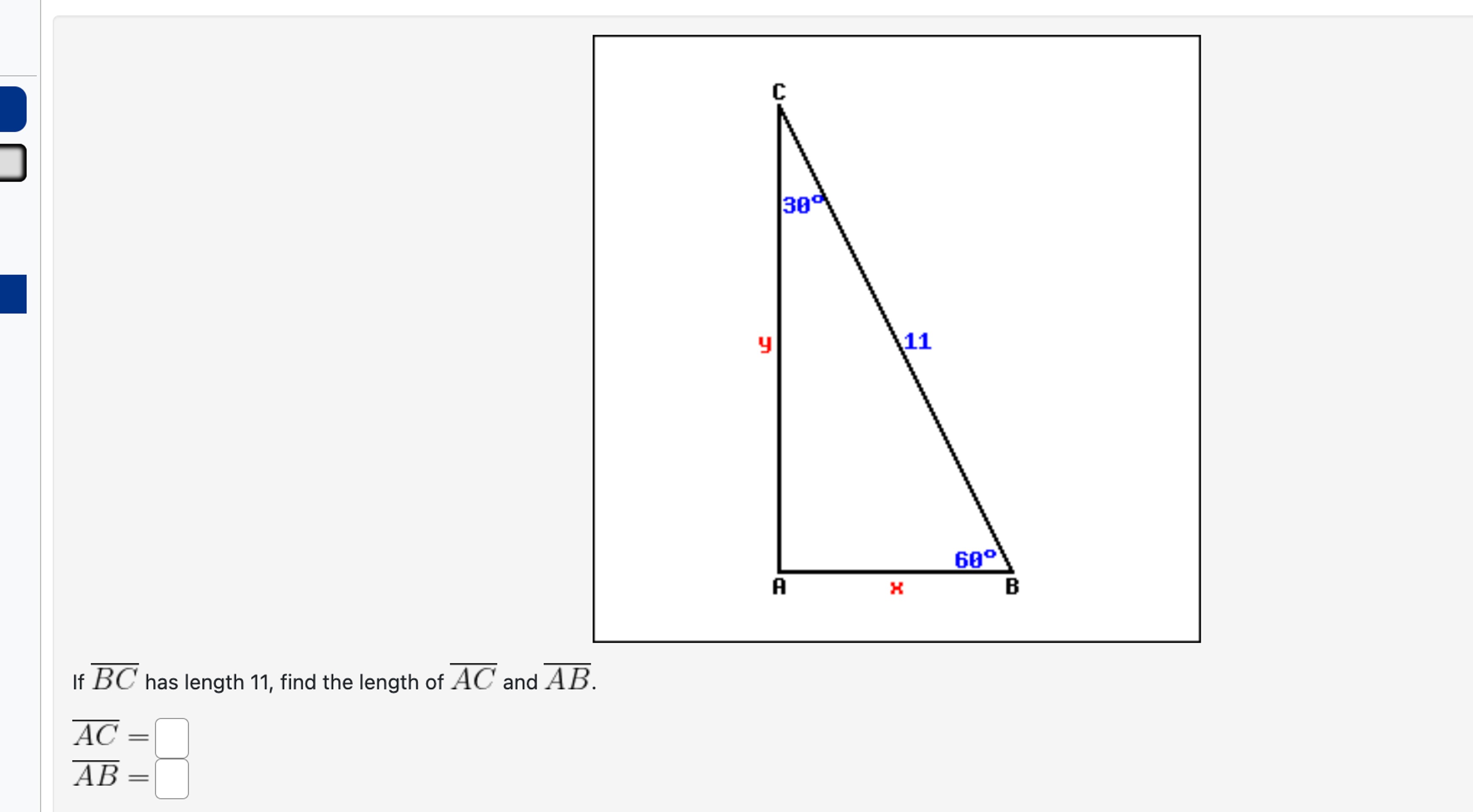 Solved If ?bar (BC) ﻿has length 11 , ﻿find the length of | Chegg.com