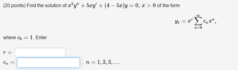 Solved (20 ﻿points) ﻿Find the solution of | Chegg.com
