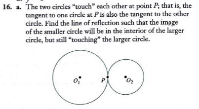 Solved 16. a. The two circles "touch" each other at point P; | Chegg.com