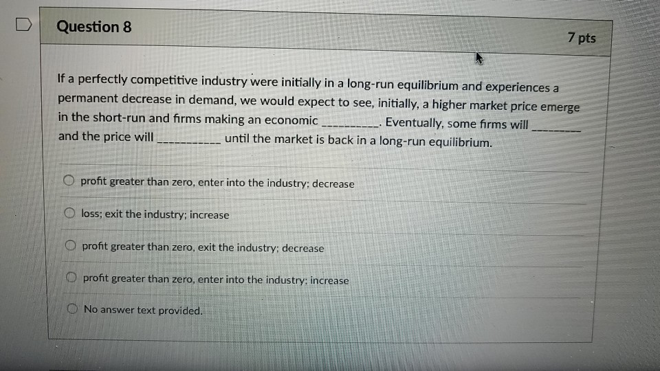 Solved A competitive firm, in a perfectly competitive | Chegg.com