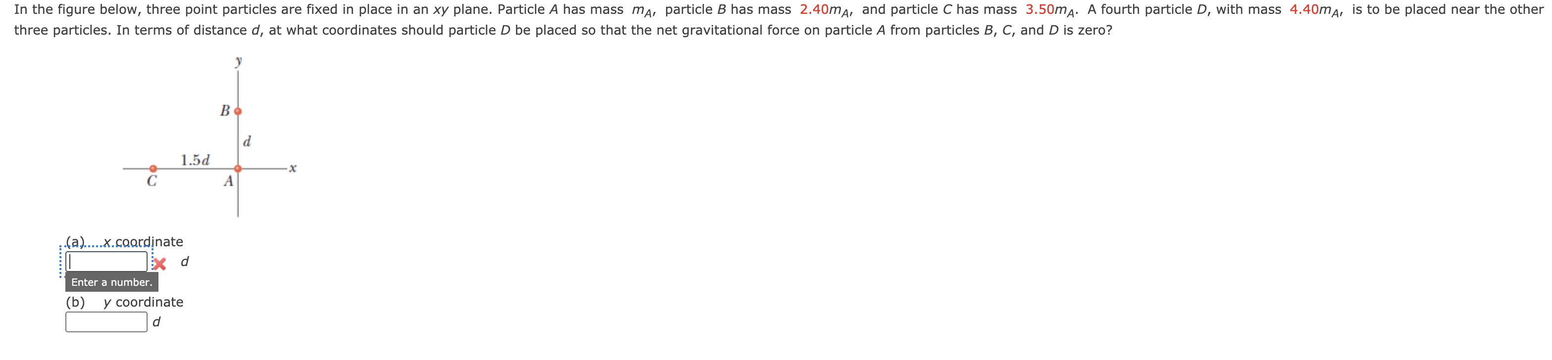 Solved In the figure below, three point particles are fixed | Chegg.com