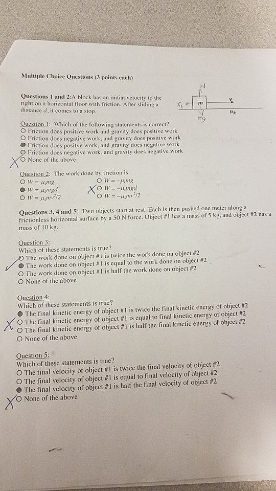 Solved Multiple Choice Questions (3 points each) Questions 1 | Chegg.com