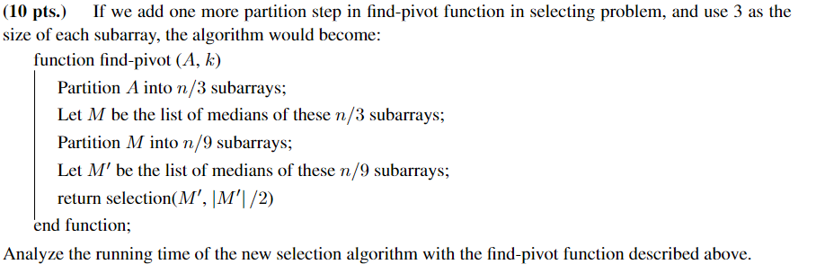 Solved (10 pts.) If we add one more partition step in | Chegg.com