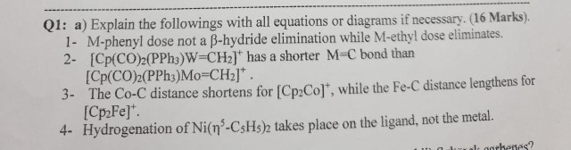 Solved Q1: a) Explain the followings with all equations or | Chegg.com