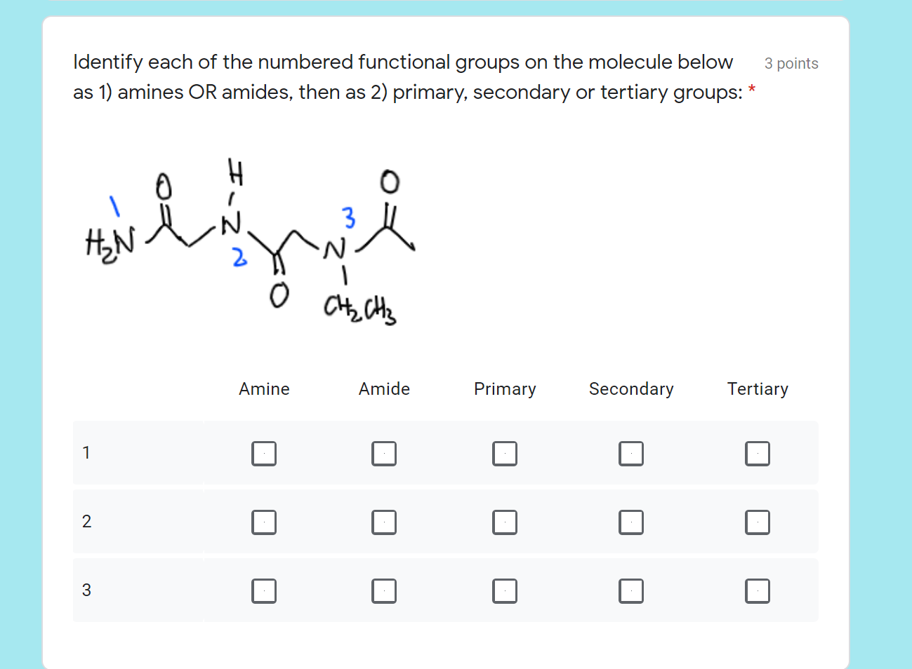 Solved Classify the following molecules by type of organic | Chegg.com