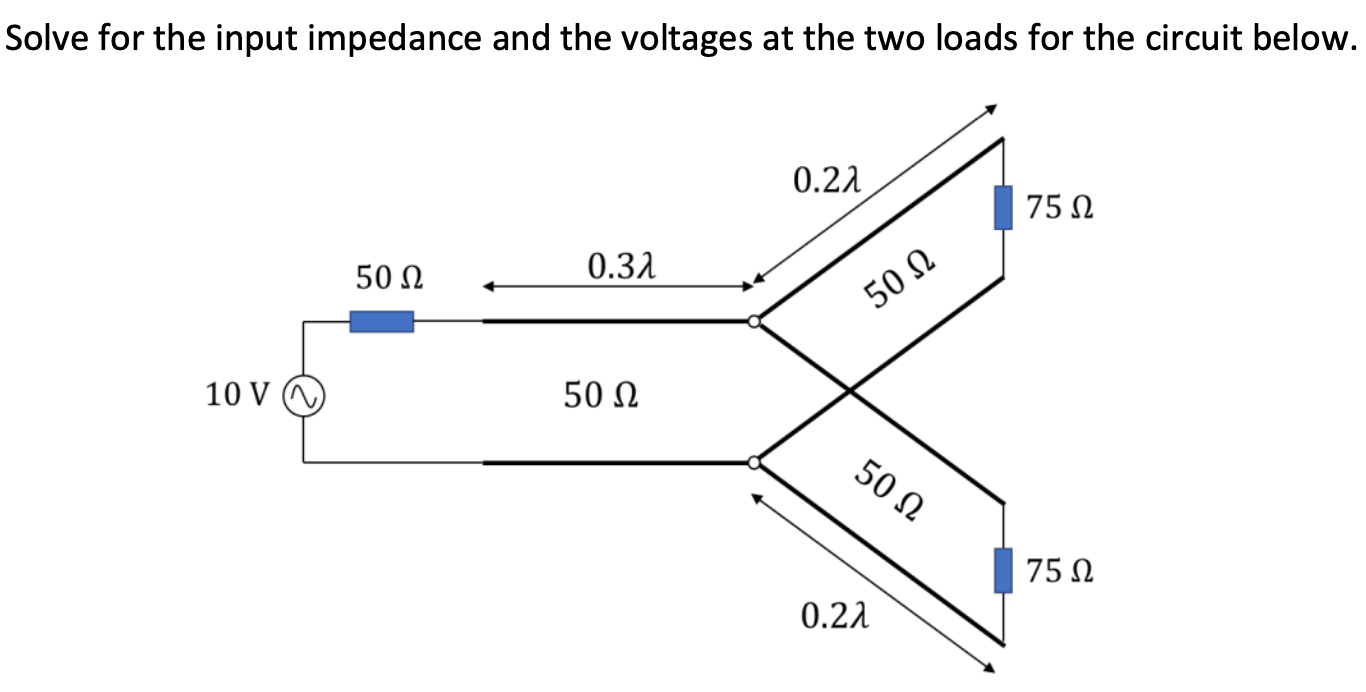 Solved Solve for the input impedance and the voltages at the | Chegg.com