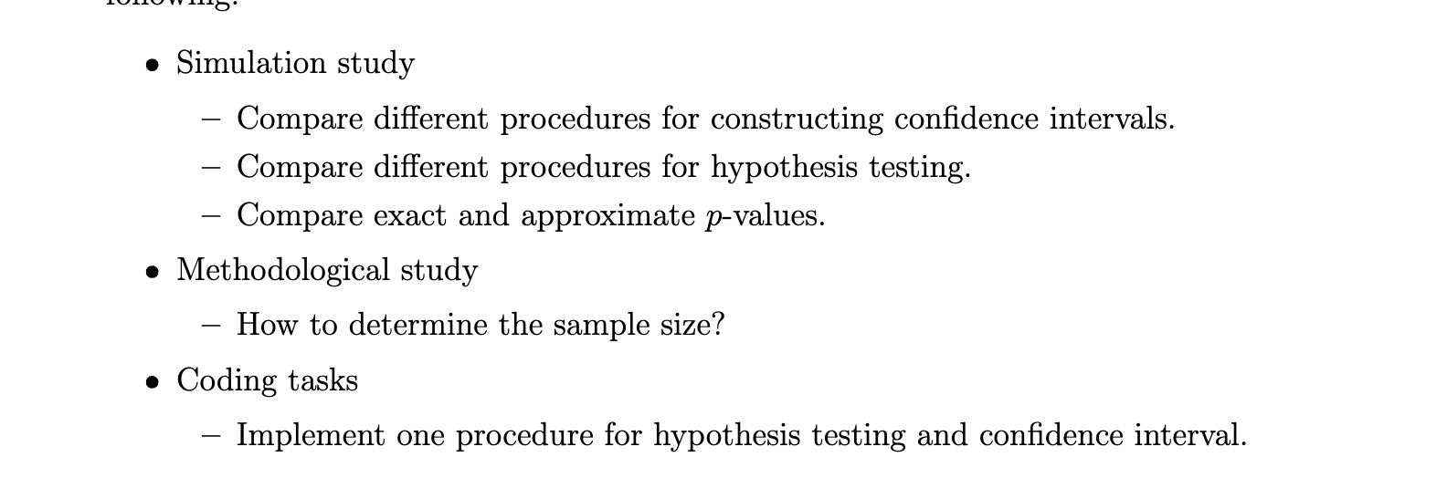 Solved - Simulation study - Compare different procedures for | Chegg.com