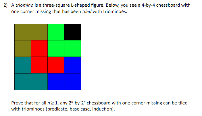 Solved A triomino is a three-square L-shaped figure. Below, | Chegg.com