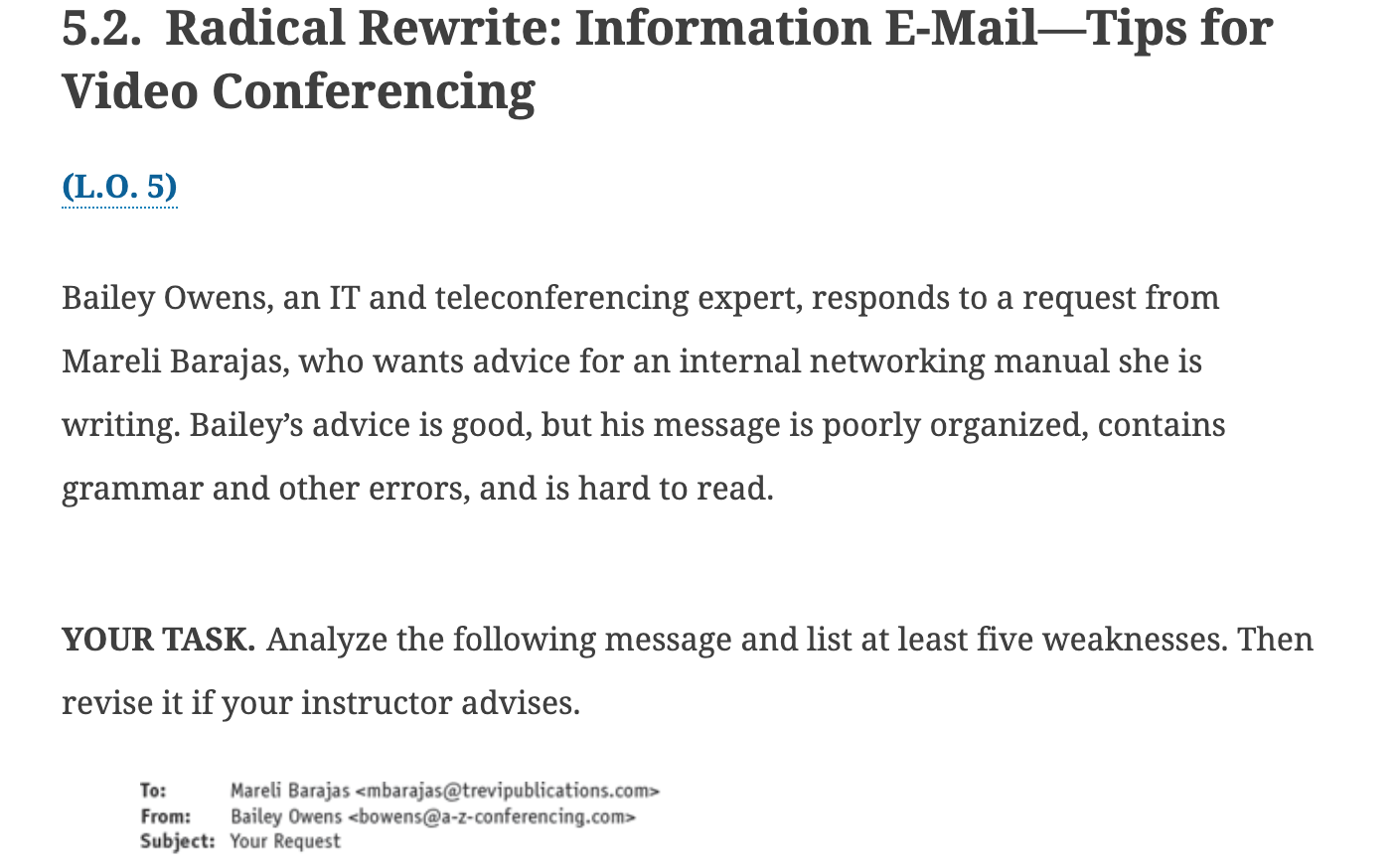Solved 5.2. Radical Rewrite: Information E-Mail-Tips for | Chegg.com