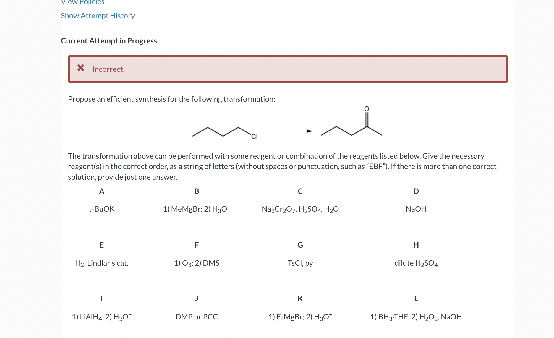 Solved Current Attempt in Progressx ﻿Incorrect.Propose an | Chegg.com