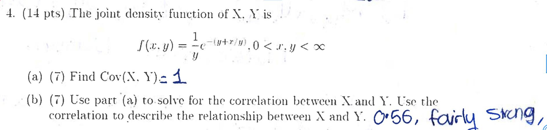 Solved 14pts The Joint Density Function Of X Y