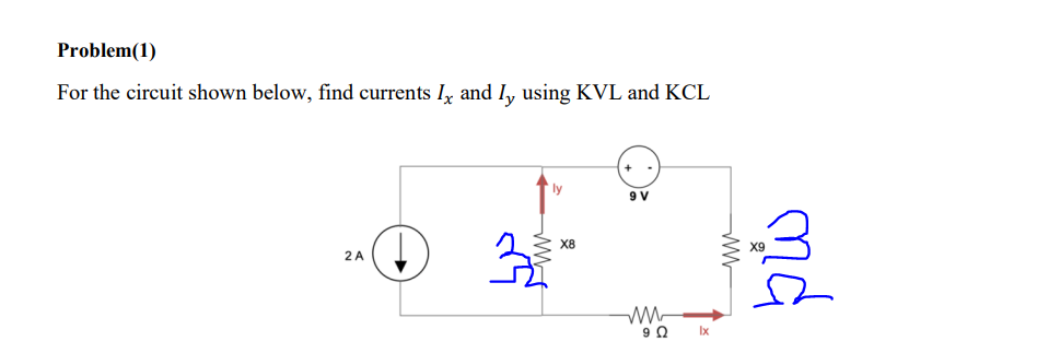 Solved For the circuit shown below, find currents Ix and Iy | Chegg.com