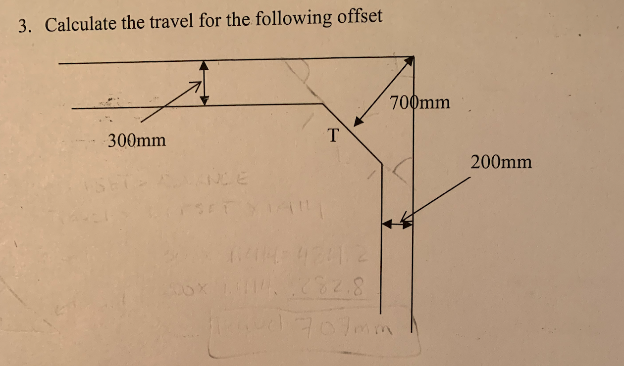 3. Calculate the travel for the following offset | Chegg.com