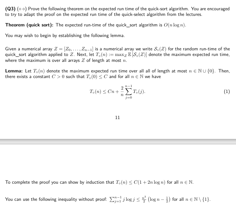Solved (Q3) (⋄⋄) Prove the following theorem on the expected | Chegg.com