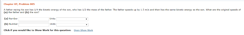 Solved Chapter 07, Problem 005 A father ra nas the kinetic | Chegg.com