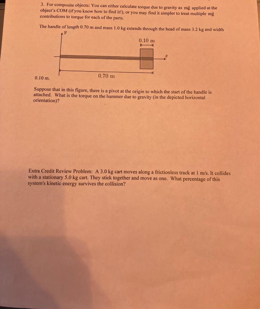 Solved 3. For composite objects: You can either calculate | Chegg.com