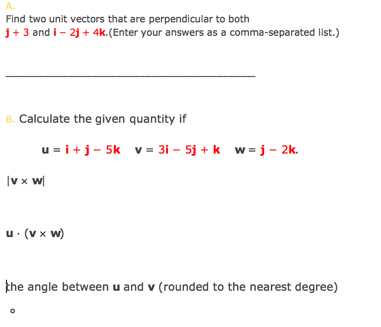 Solved A Find two unit vectors that are perpendicular to | Chegg.com