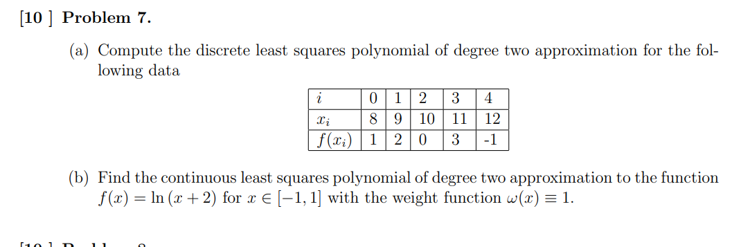 Solved (a) Compute the discrete least squares polynomial of | Chegg.com