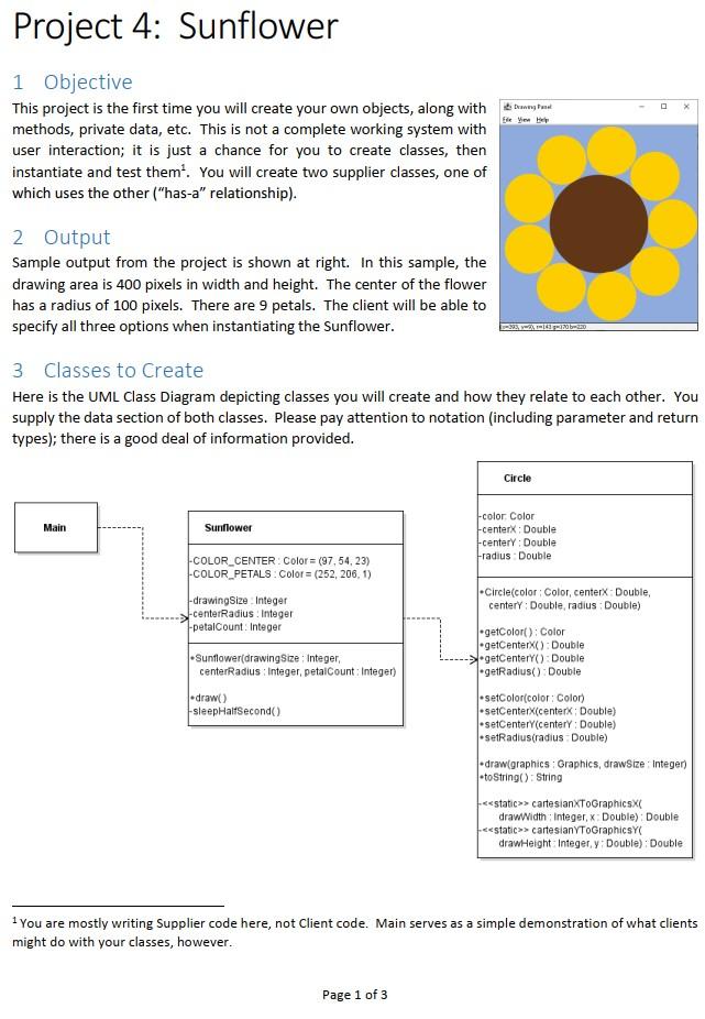 Solved 1 Objective This project is the first time you will | Chegg.com