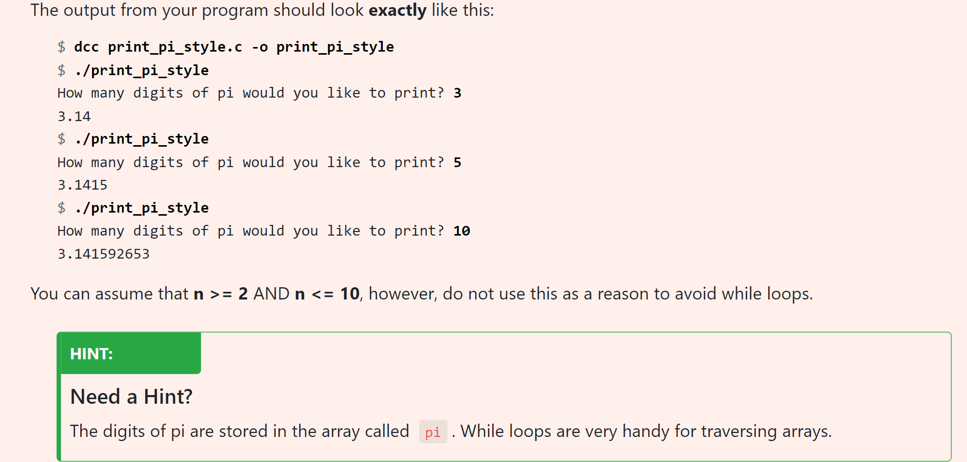 Solved Write a C program, print_pi_style.c, which prints out | Chegg.com Solved Write a C program, print_pi_style.c, which prints out | Chegg.com