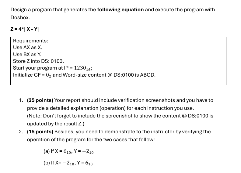 Solved The program should work for any different inputs (X | Chegg.com