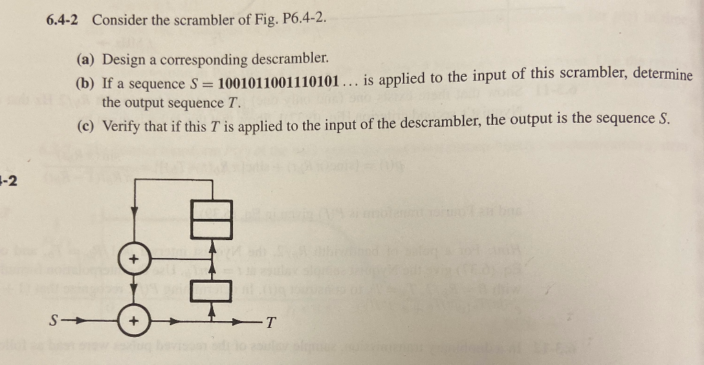 6.4-2 Consider the scrambler of Fig. P6.4-2. (a) | Chegg.com