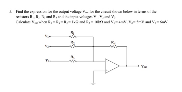 Solved 5. Find the expression for the output voltage Vot for | Chegg.com