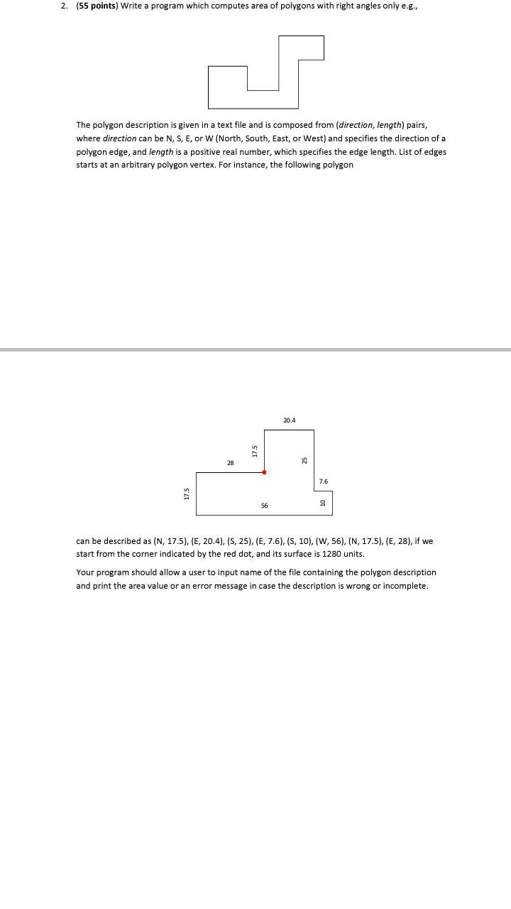 Solved 2 55 Points Write A Program Which Computes Area Of