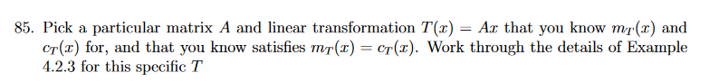Solved 85. Pick a particular matrix A and linear | Chegg.com