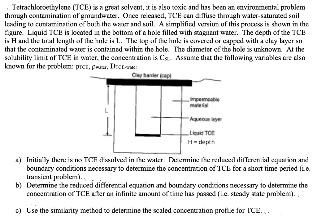 . Tetrachloroethylene (TCE) is a great solvent, it is | Chegg.com